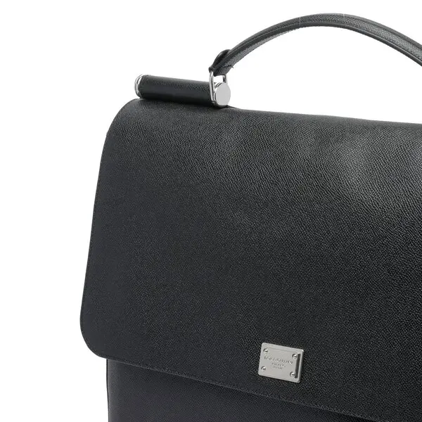Dolce & Gabbana Sicily Logo Plaque Shoulder Bag - Black