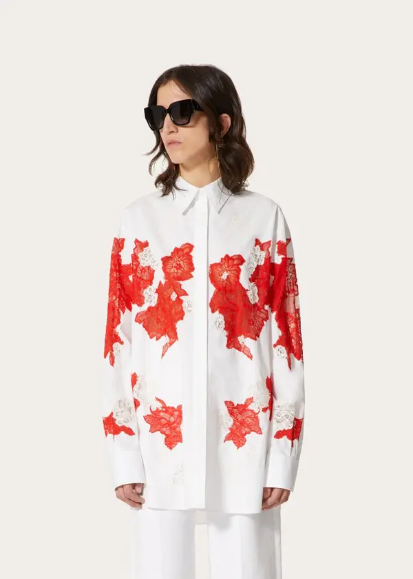 Valentino Garavani Floral Lace Insert Shirt