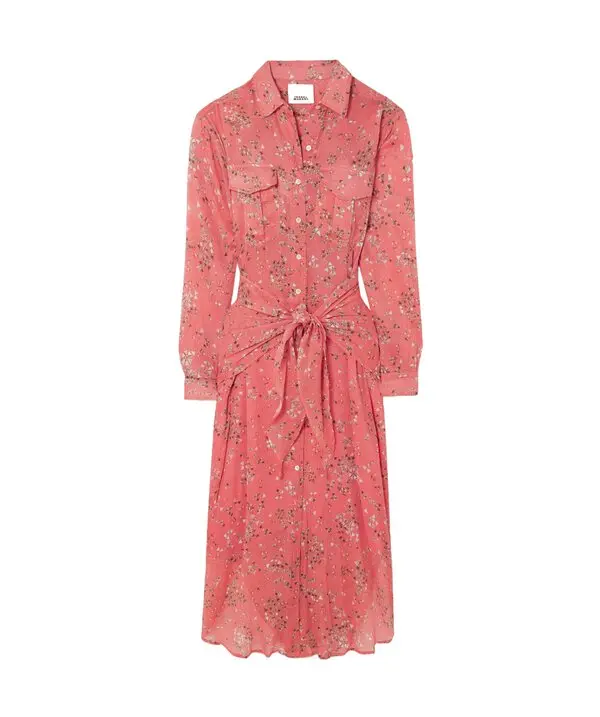 Isabel Marant Étoile Anesy Printed Shirt Dress With Lace Detail