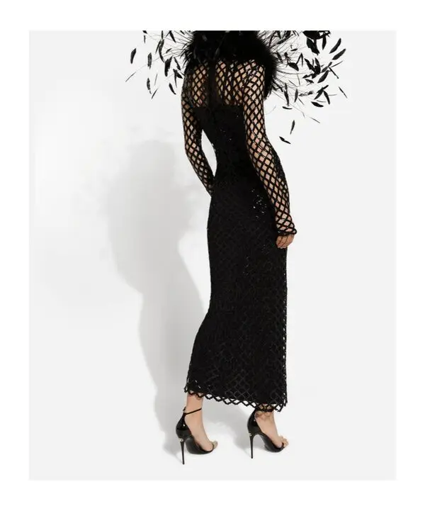 Dolce & Gabbana Sequin Embellished Mesh Gown