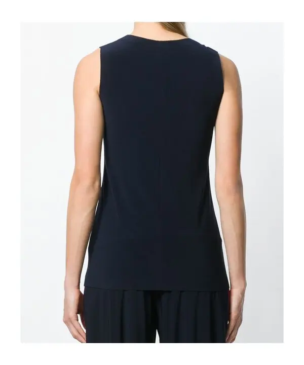 Norma Kamali Sleeveless Round Neck Top - Midnight Blue