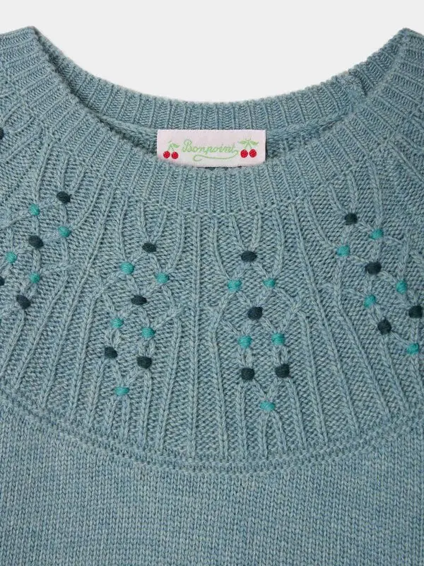 Bonpoint Polka-dot Embroidered Crewneck Jumper
