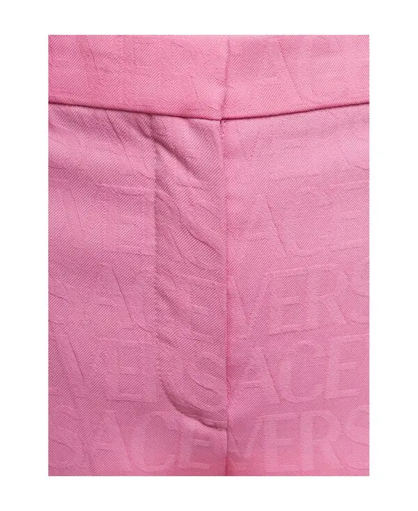 Versace High-waist Flared Trousers With Monogram Detail