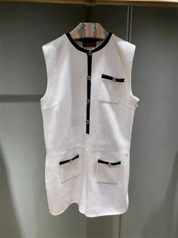 Gucci Sleeveless Jumpsuit With Interlocking G Buttons