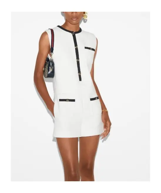 Gucci Sleeveless Jumpsuit With Interlocking G Buttons