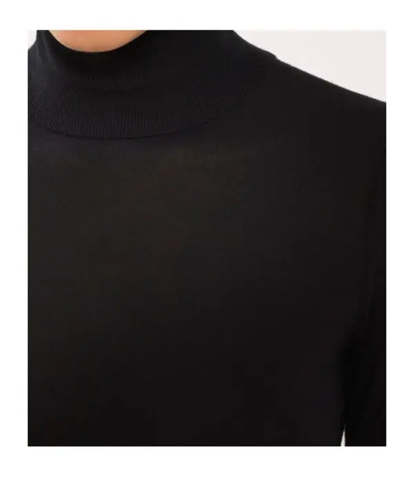 Chloé Turtleneck Knitted Jumper With Scalloped Trim - Black