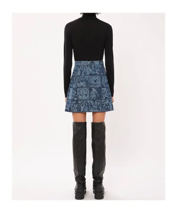 Chloé Turtleneck Knitted Jumper With Scalloped Trim - Black
