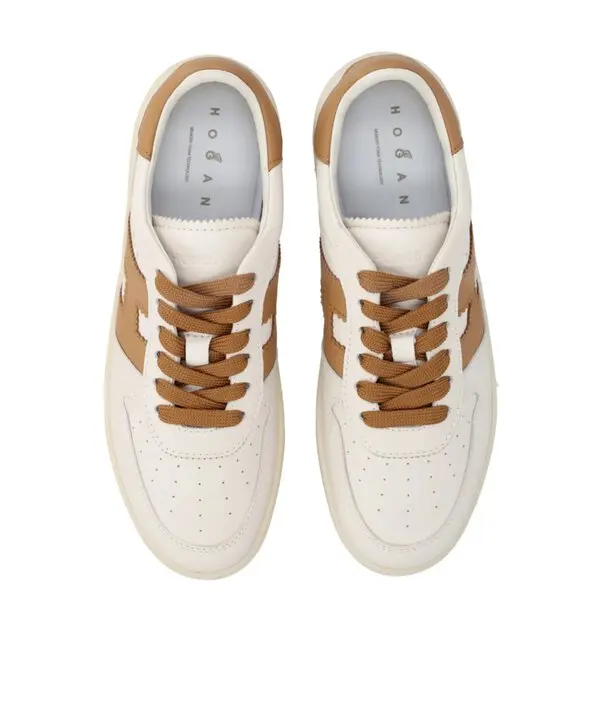 Hogan Logo Detailed Lace-up Sneakers - Nude