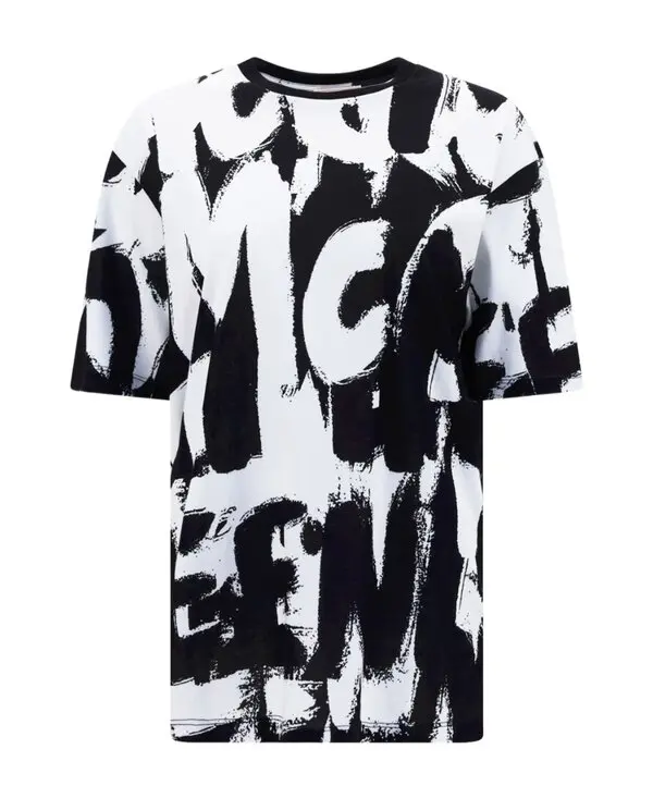 Alexander McQueen Graphic Print Oversized Crewneck T-shirt - Black
