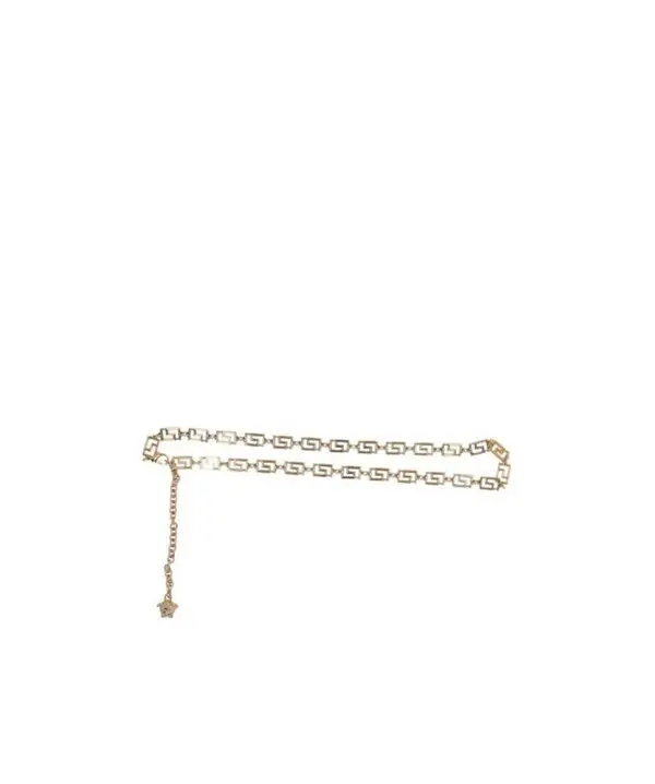 Versace Greca Medusa Pendant Chain Belt - Nude