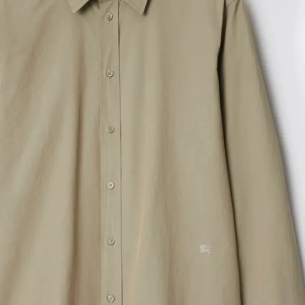 Burberry Logo Embroidered Curved Hem Shirt