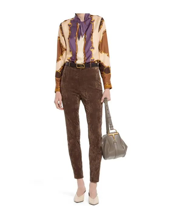 Gucci Printed Silk Twill Shirt With Self-tie Neck Bow