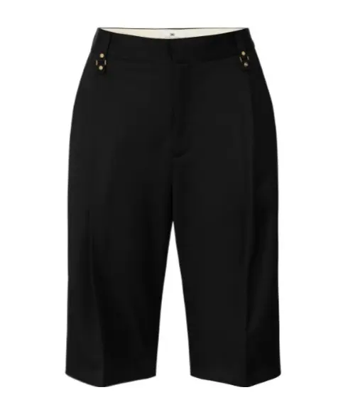 Elisabetta Franchi Pleated Bermuda Shorts - Black
