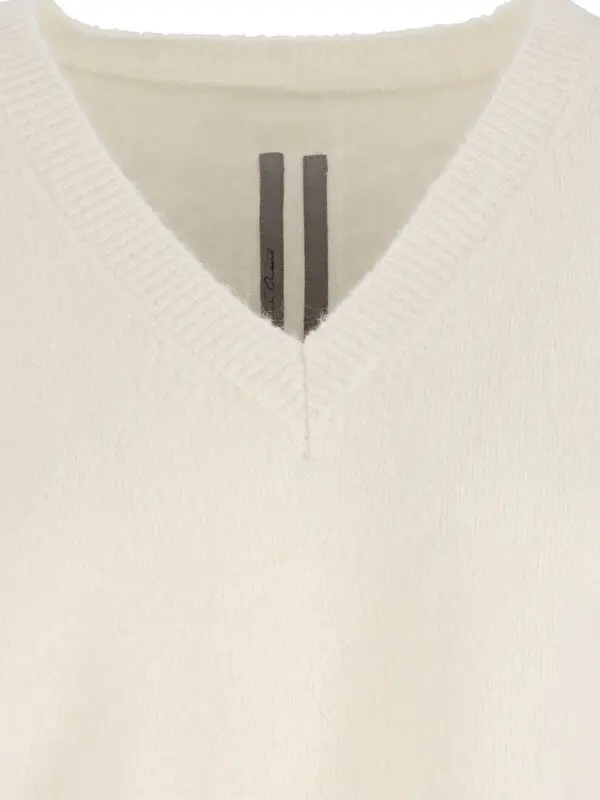 Rick Owens V-neck Pullover - White