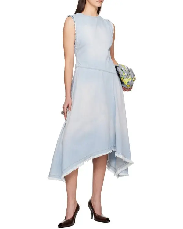 Acne Studios Sleeveless Asymmetric Hem Dress - White