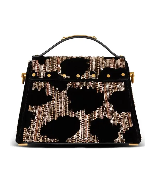 Balmain Embellished Velvet B-buzz Dynasty Bag
