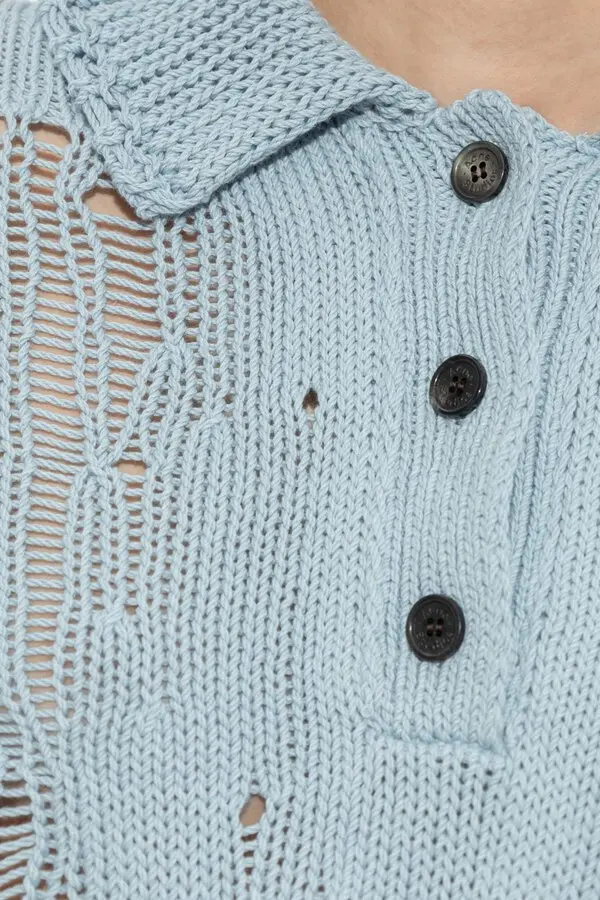 Acne Studios Distressed Knit Long Sleeve Sweater