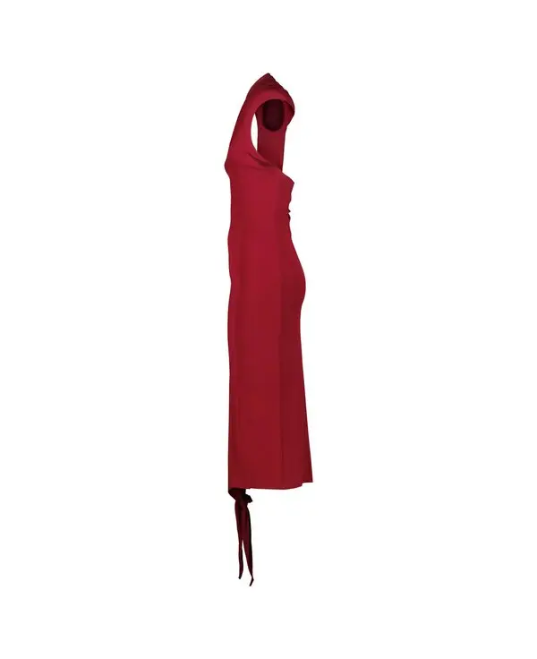 COURREGES Long Slash Crepe Dress - Red