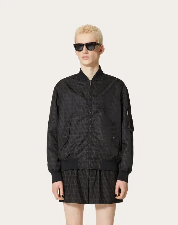 Valentino Garavani Toile Iconographe Zip-up Bomber Jacket