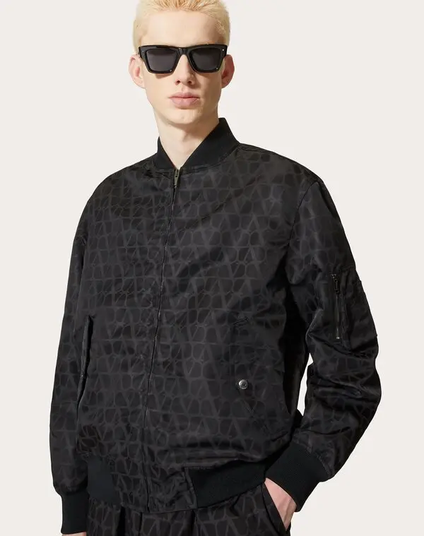 Valentino Garavani Toile Iconographe Zip-up Bomber Jacket