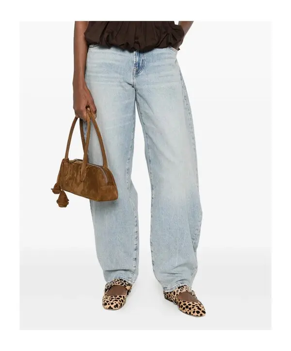 7 For All Mankind Light Wash Relaxed Fit Jeans - Gray