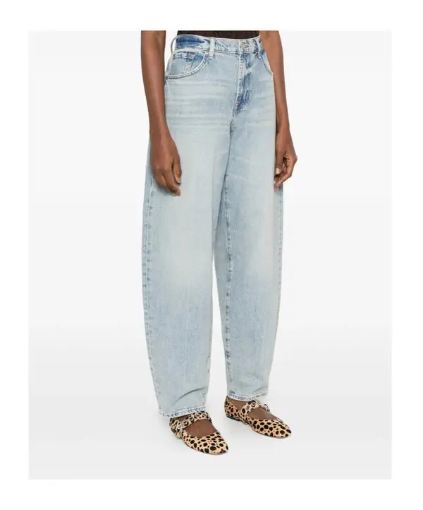 7 For All Mankind Light Wash Relaxed Fit Jeans - Gray