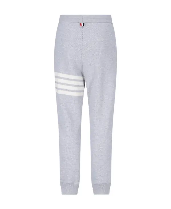 Thom Browne Waffle-knitted Drawstring Pants - Blue