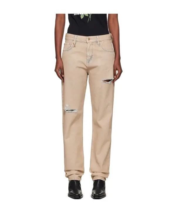 Amiri Straight-leg Ripped Jeans - Indigo Desert