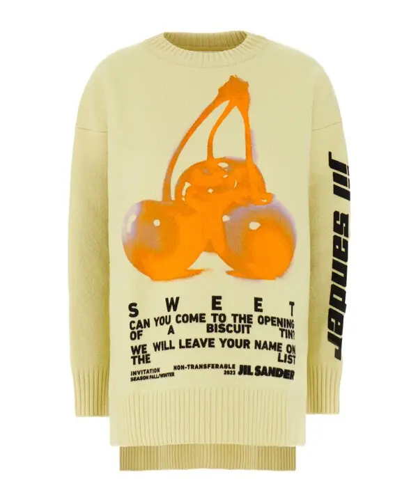 JIL SANDER Cherry Printed Crewneck Jumper - Yellow