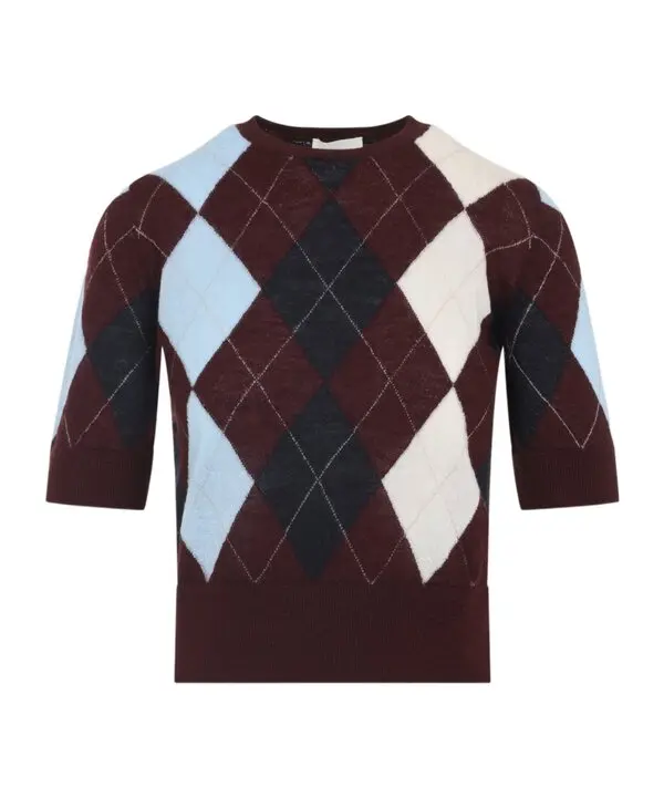 Khaite Anders" Argyle Knit Top