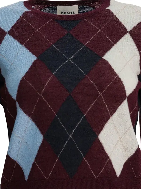 Khaite Anders" Argyle Knit Top - Black