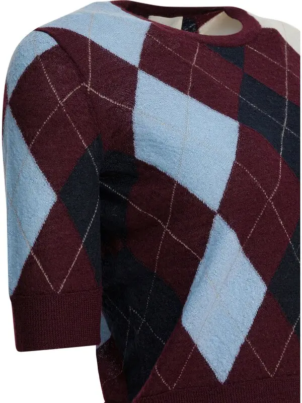 Khaite Anders" Argyle Knit Top - Black