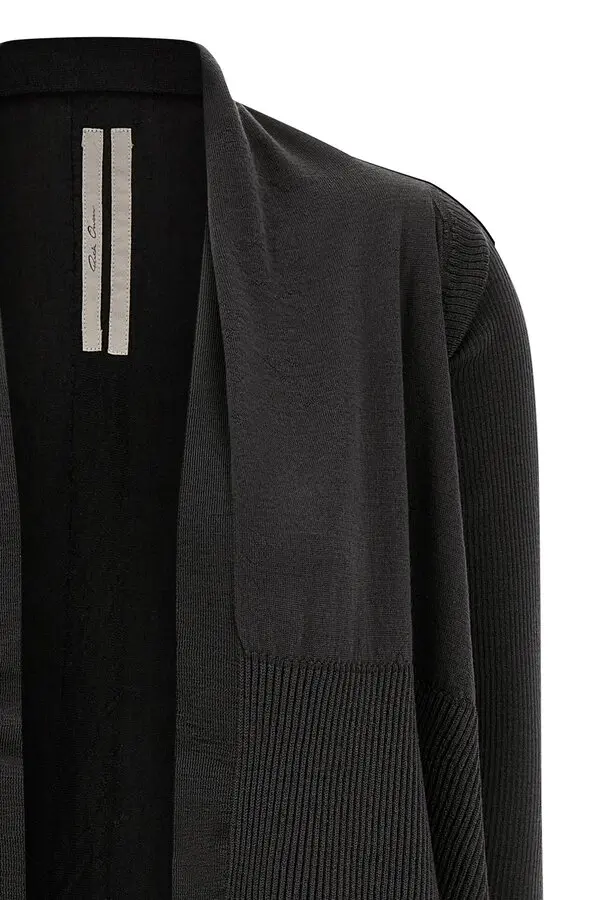 Rick Owens Asymmetrical Wrapped Cardigan - Black