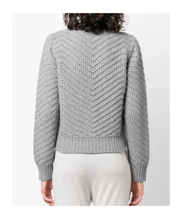 Fabiana Filippi Long Sleeve Textured Sweater - Gray