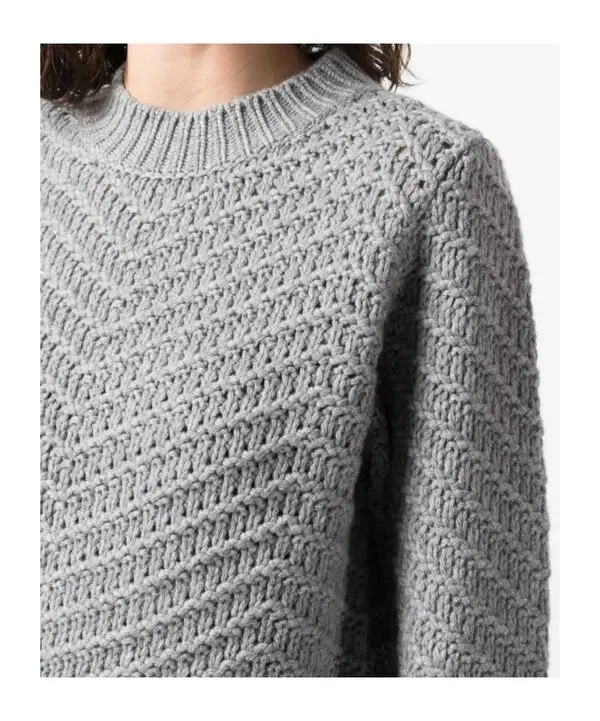Fabiana Filippi Long Sleeve Textured Sweater - Gray
