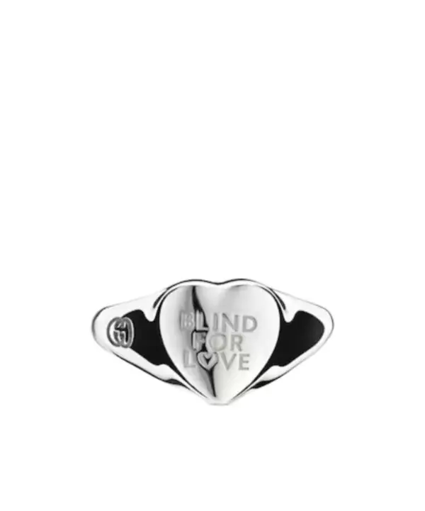 Gucci Blind For Love" Heart Ring - Silver