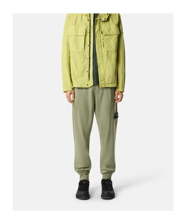 Stone Island Patch-pocket Cotton Track Pants - Sage