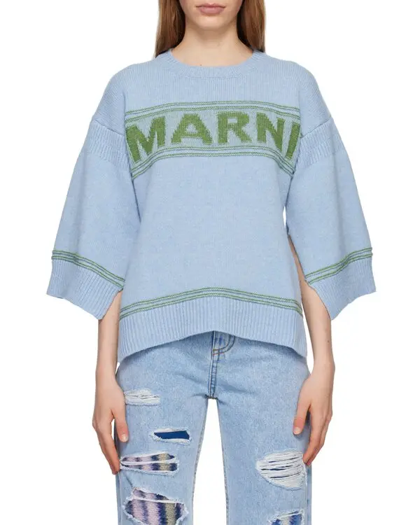 Marni Logo Intarsia-knit Crewneck Jumper