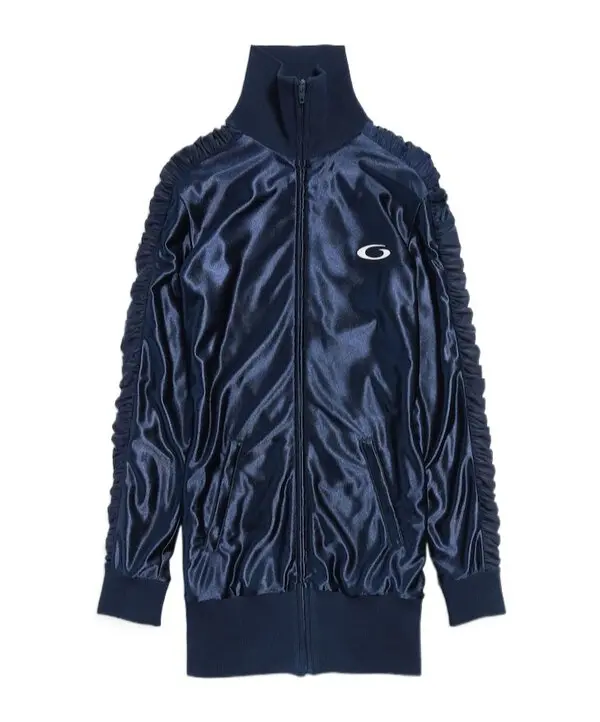 Balenciaga Fitted Zip-up Tracksuit Dress - Deep Navy Blue