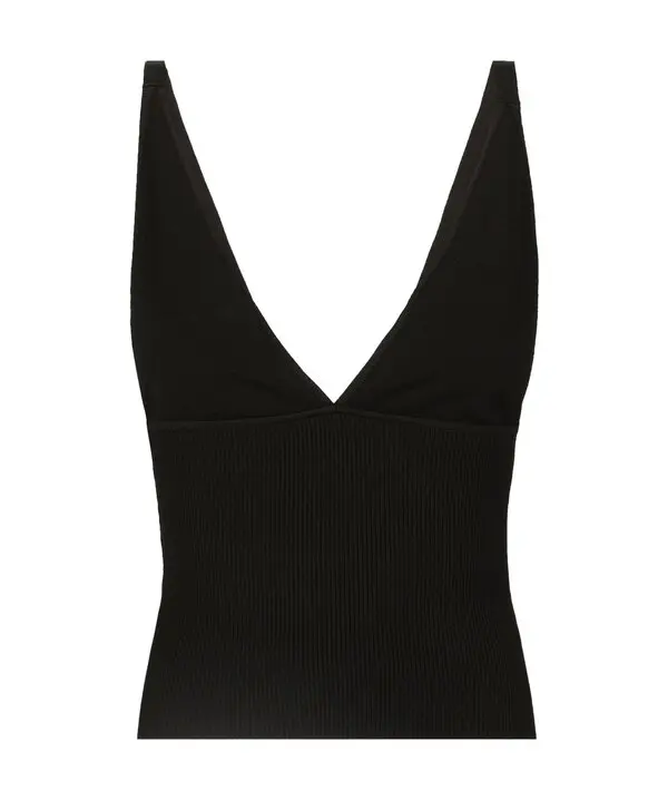 Dolce & Gabbana V-neck Knitted Vest - Black