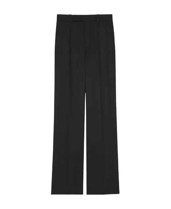 Saint Laurent High Waist Flared Trousers - Black