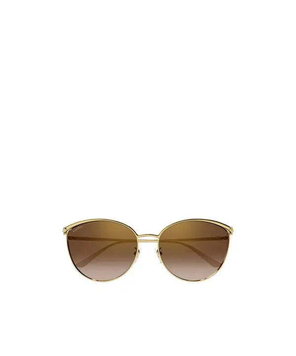 Cartier Panthère Oval Frame Sunglasses - Gold