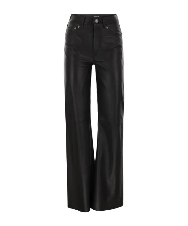 DONDUP Amber High-waisted Wide-leg Pants - Black