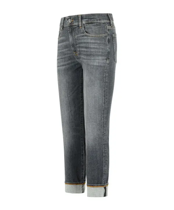 7 For All Mankind Relaxed Skinny Grey Cotton Jeans
