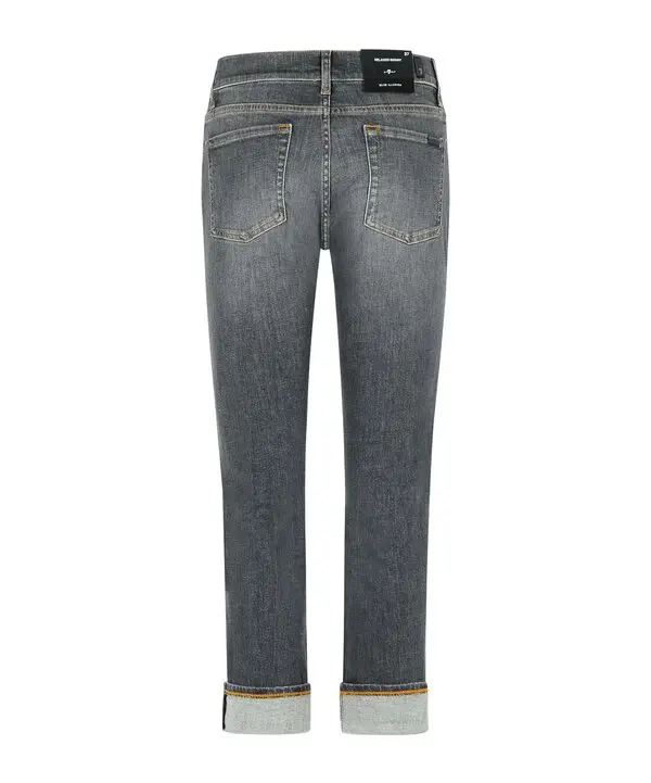 7 For All Mankind Relaxed Skinny Grey Cotton Jeans