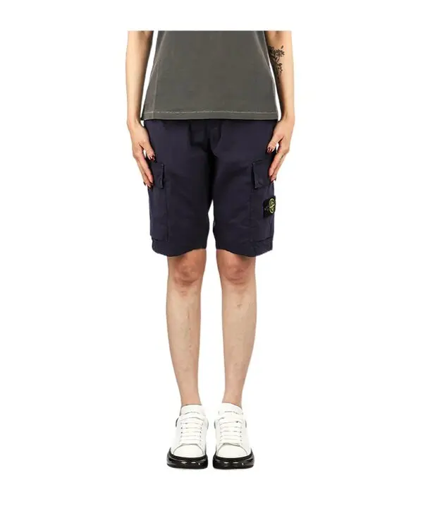 Stone Island Logo-patch Cargo Shorts - Black