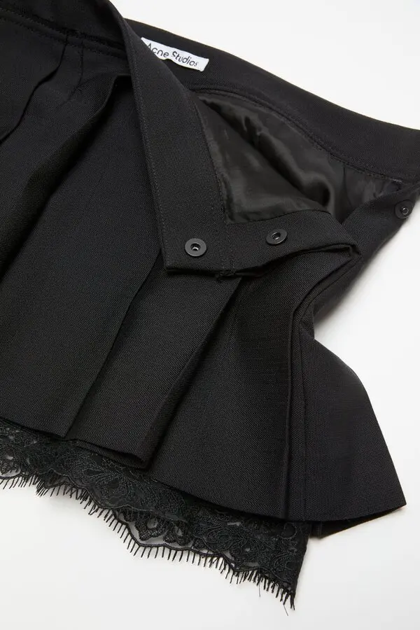 Acne Studios Mini Pleated Skirt With Lace Trim