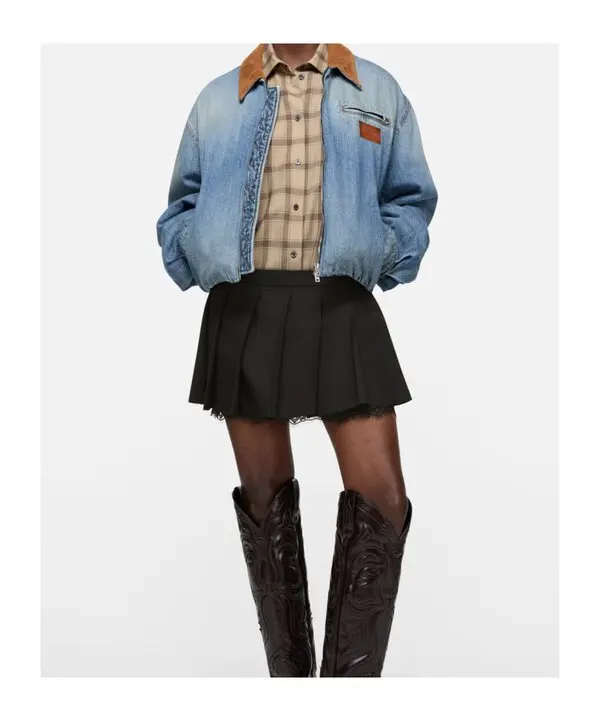 Acne Studios Mini Pleated Skirt With Lace Trim