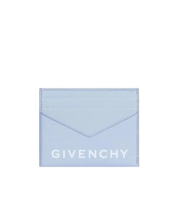 Givenchy G Cut Card Holder In 4g Leather - Blue
