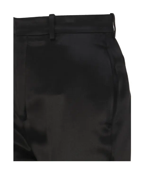 Saint Laurent High-rise Pleated Trousers - Black